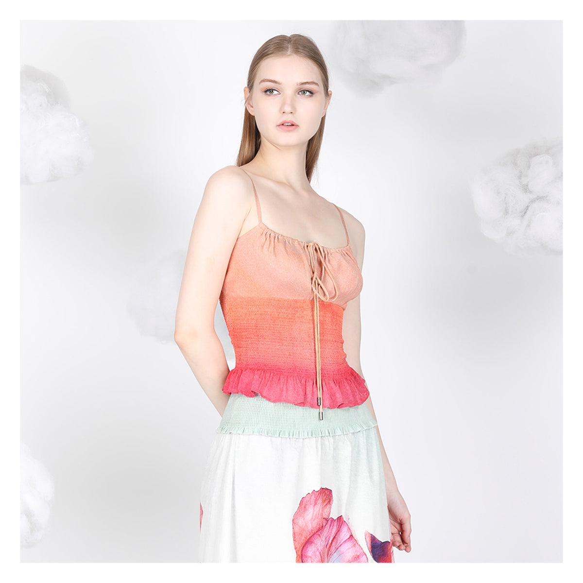 JACENTA TOP | Printed Top with Smocking | Adjustable Straps | bl-nk ...